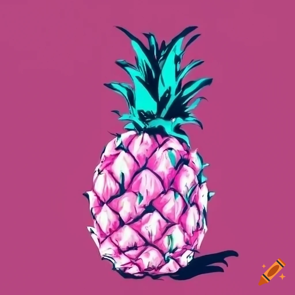 Pink pineapple graffiti style