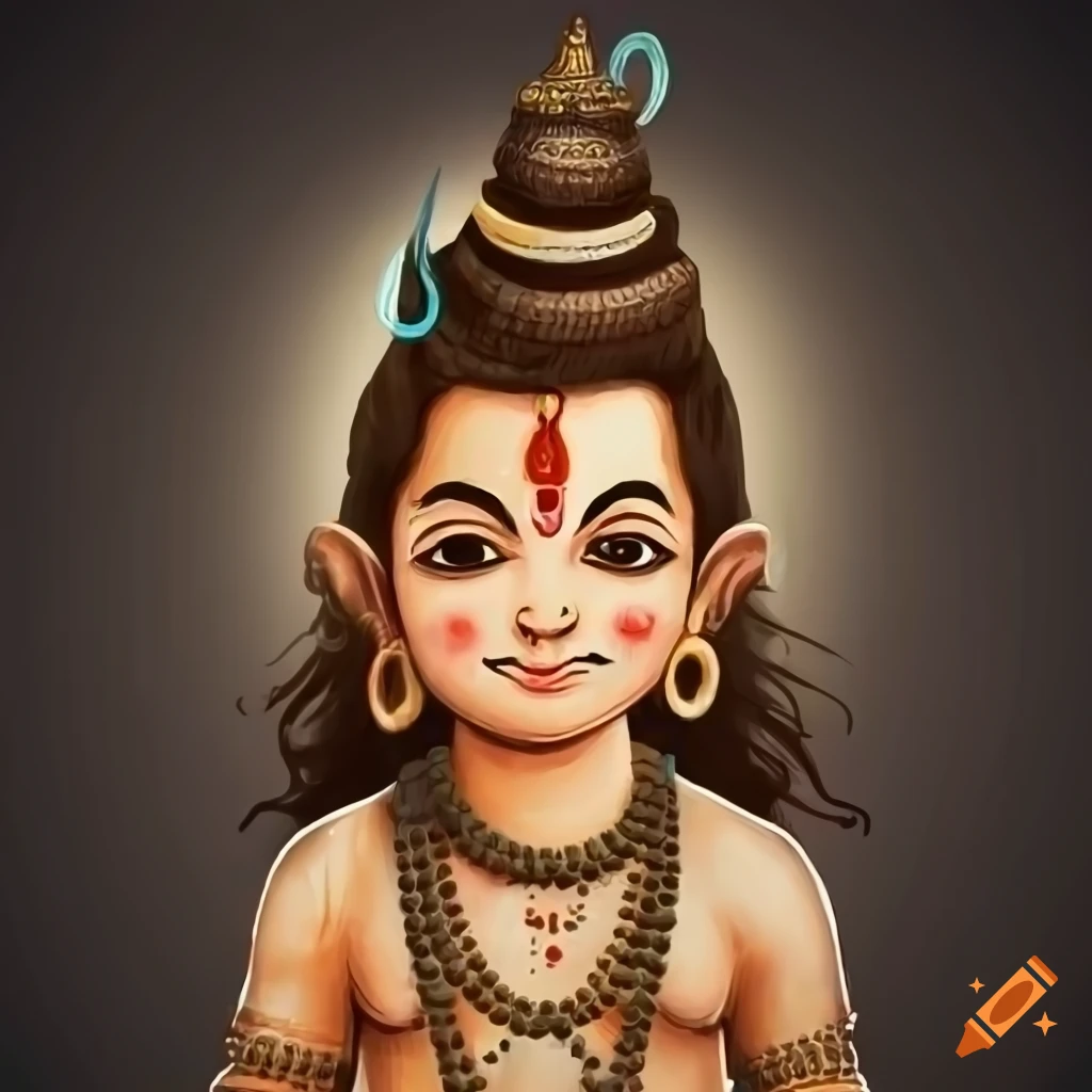 A cute ancient man siting on ox , god like shiva on Craiyon