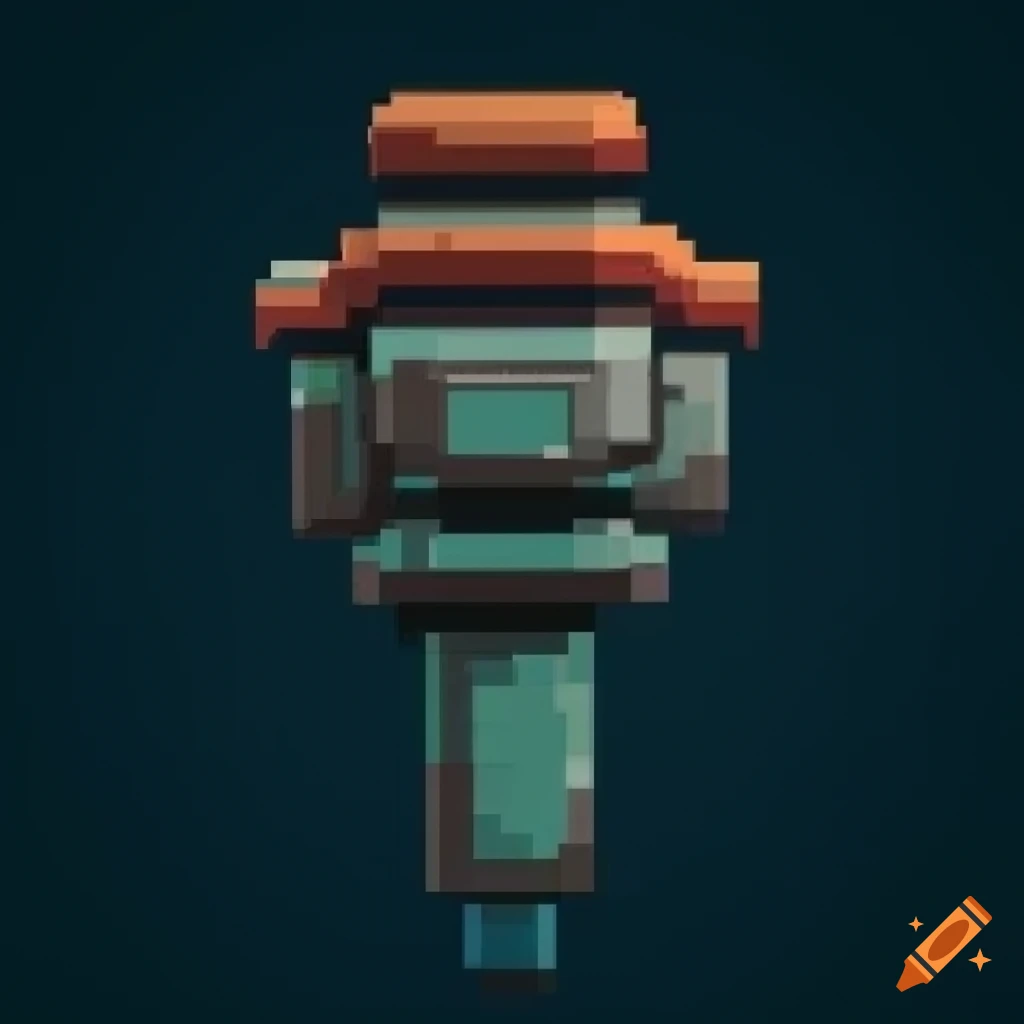 Turret texture, top-down, pixelated, game, pixel art on Craiyon