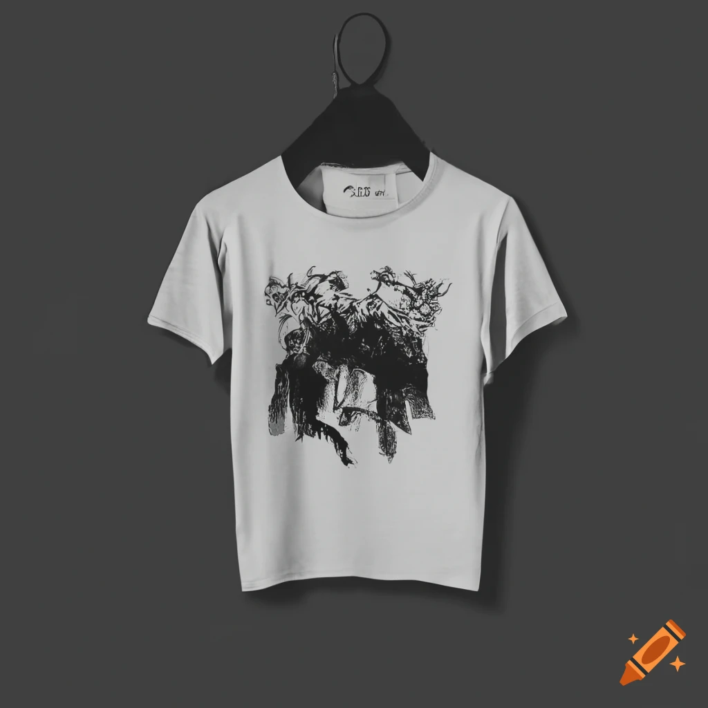 Black and white t-shirt design on Craiyon