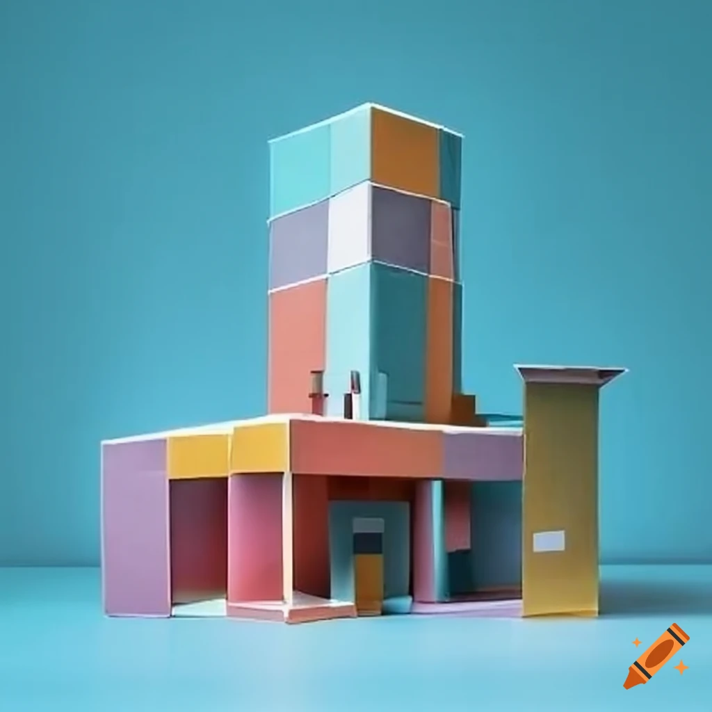 Photo of a office made of papercraft