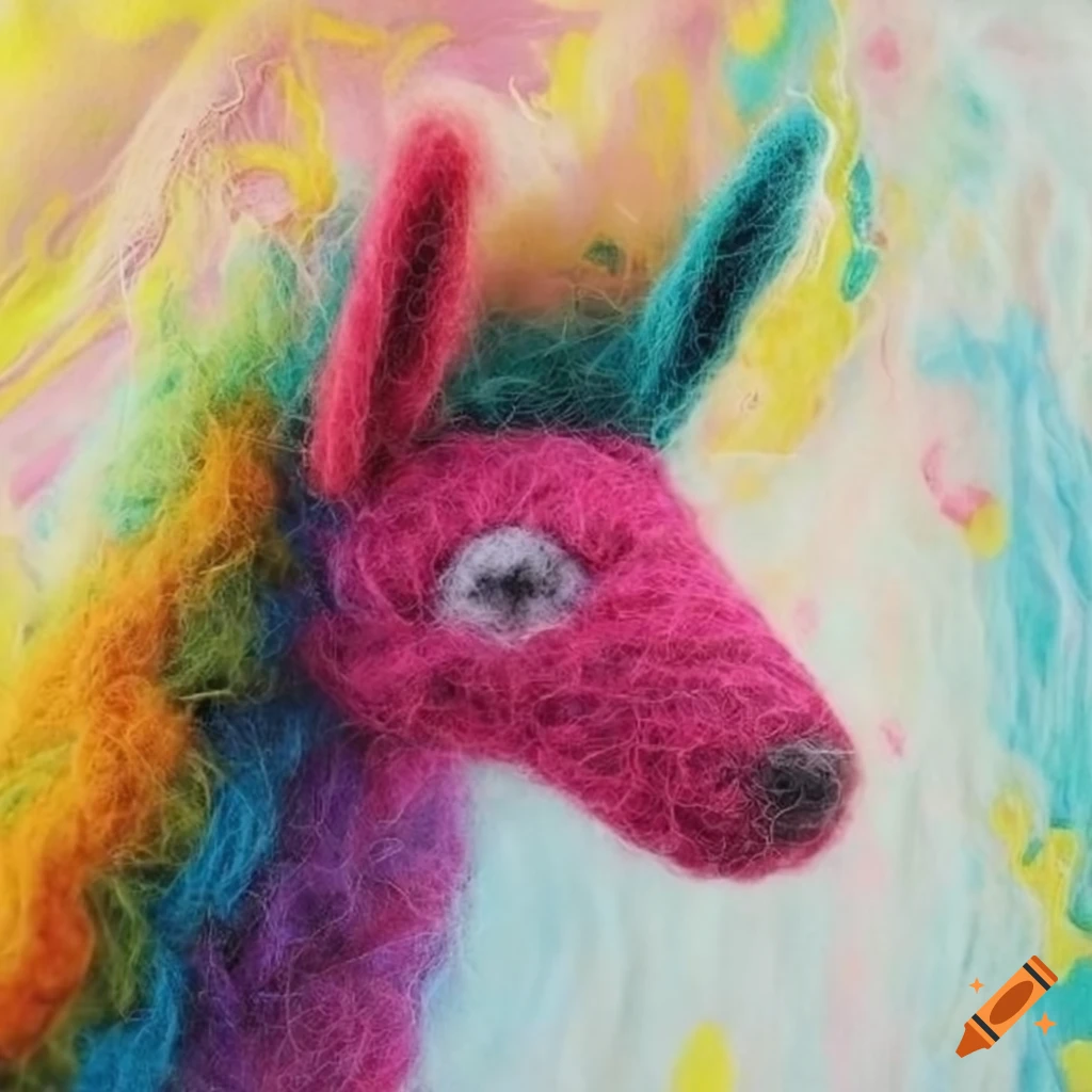 Felted wool painting
