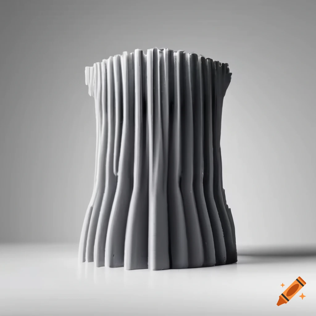 Realistic fdm 3d printed with white background