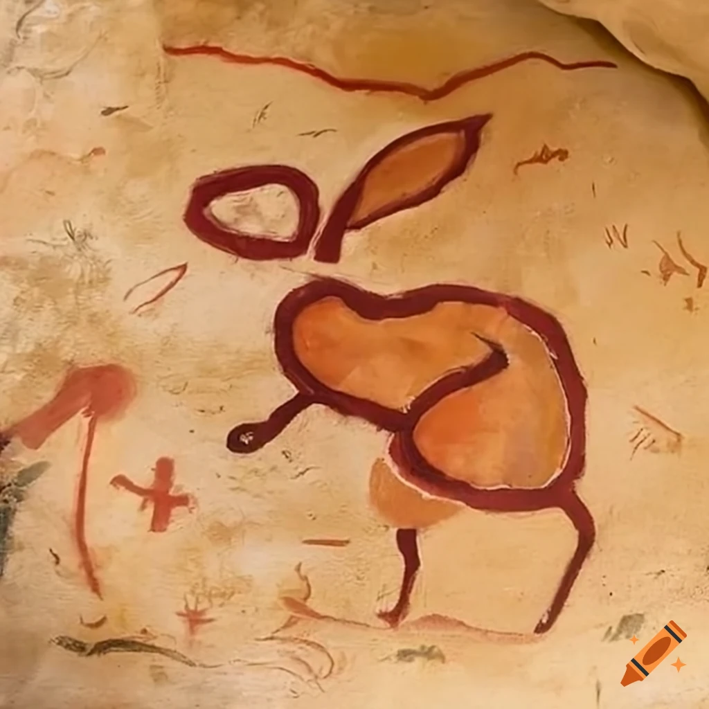 Elaborate rabbit cave painting on Craiyon