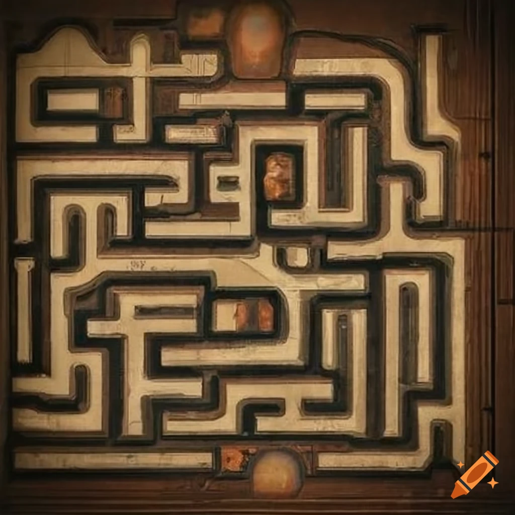 A labyrinth old map on Craiyon