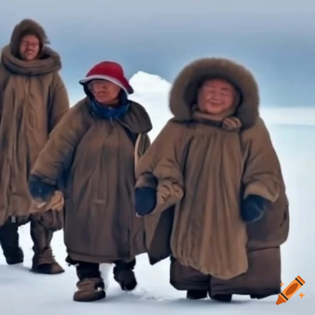 Average people from antarctica on Craiyon
