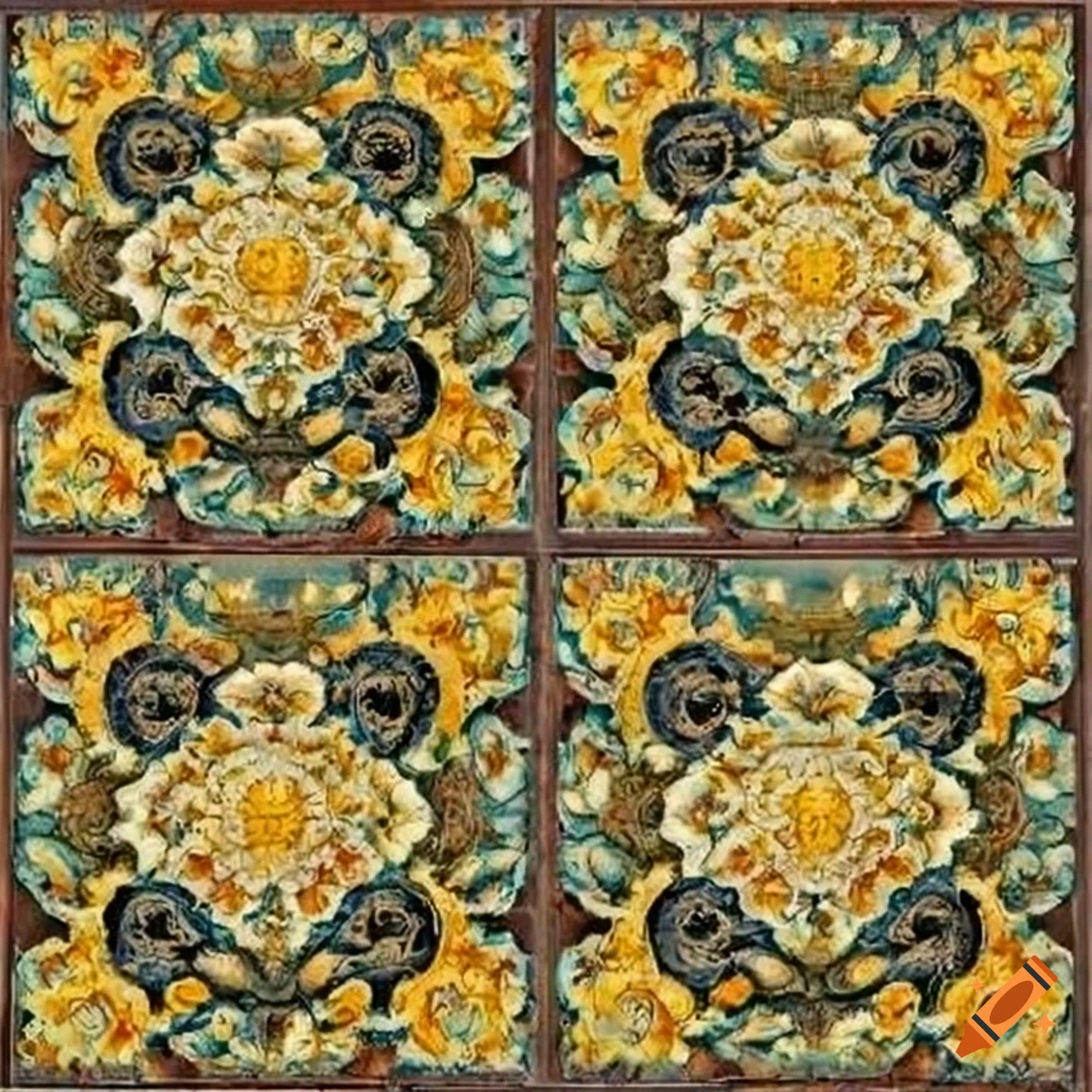 Chinese-style-tile color full-size hyper-realistic
