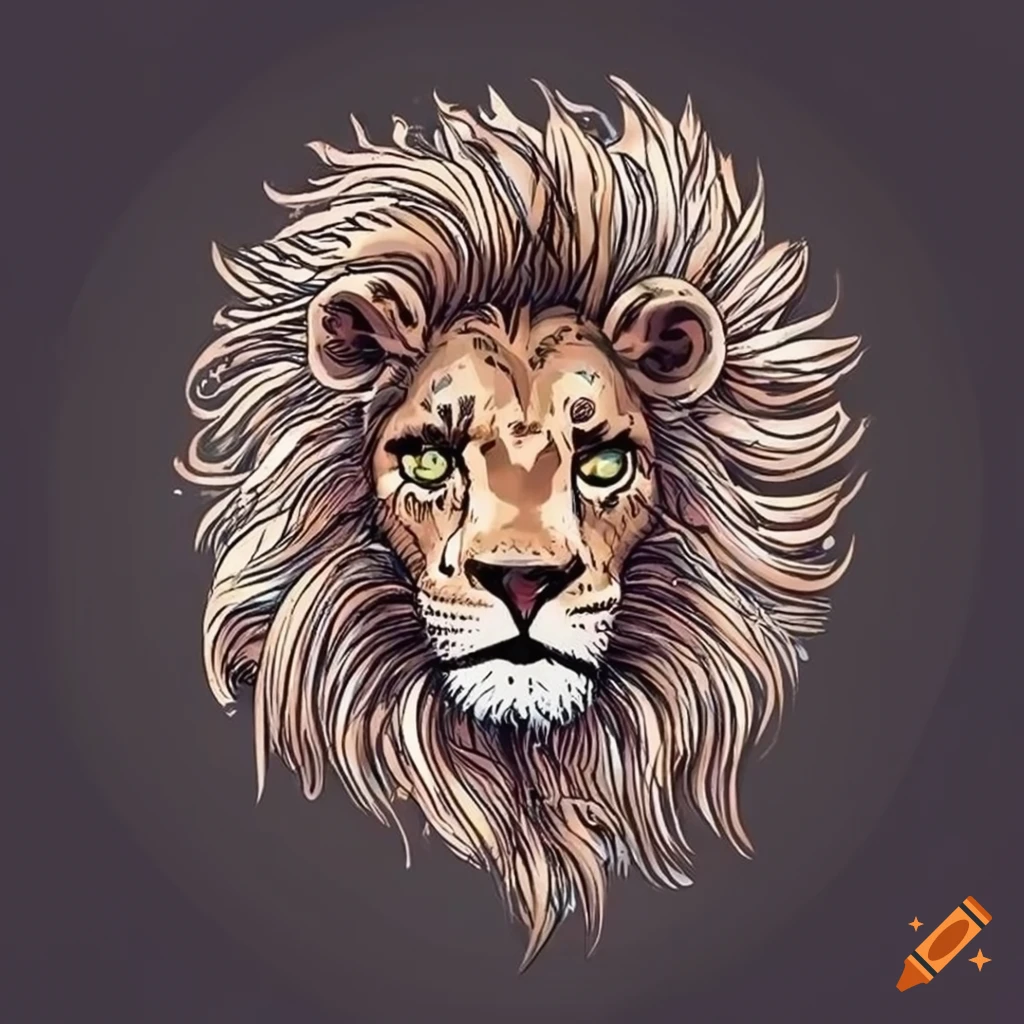 A lion full body in bali style doodle art