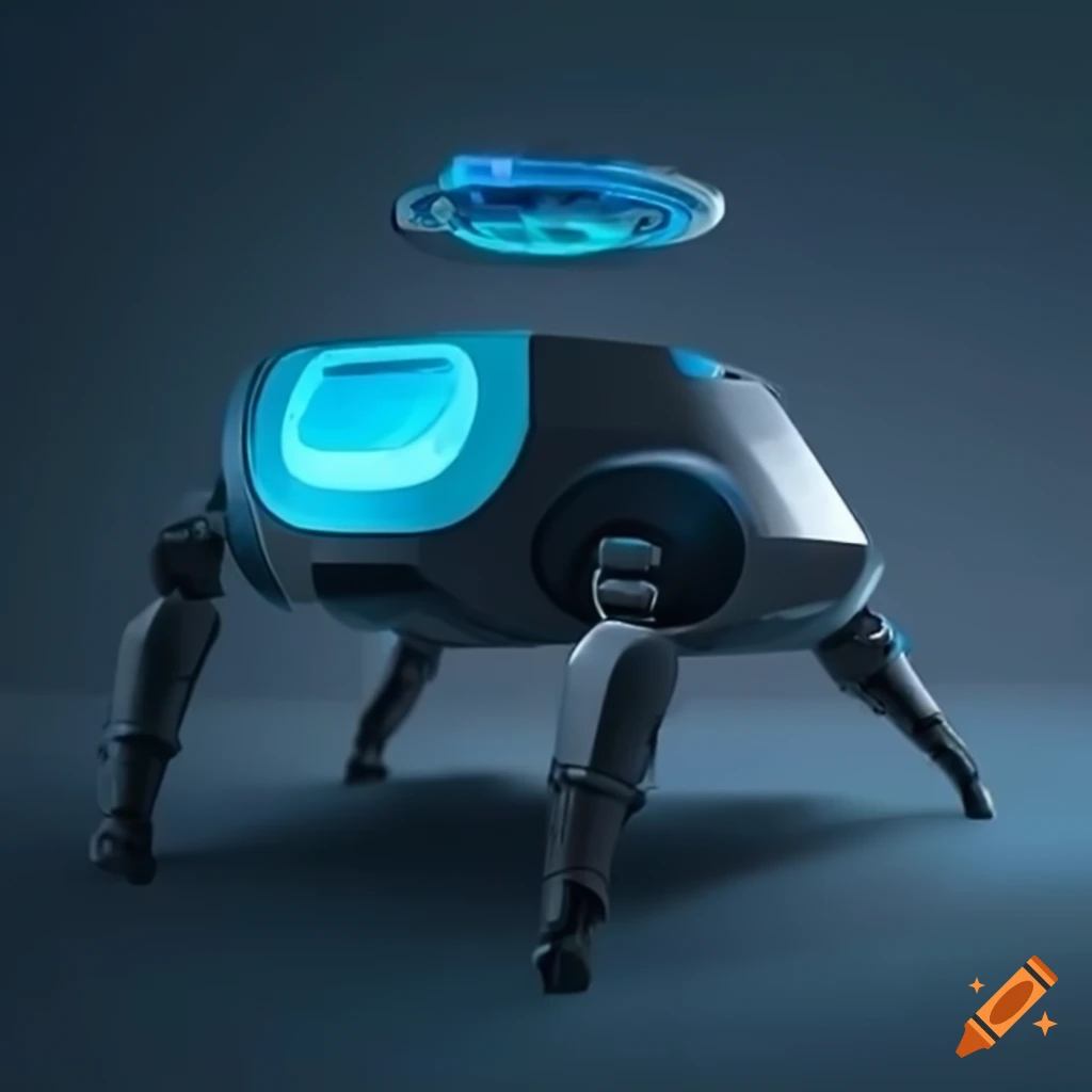 A futuristic robotic device designed for cleaning tasks