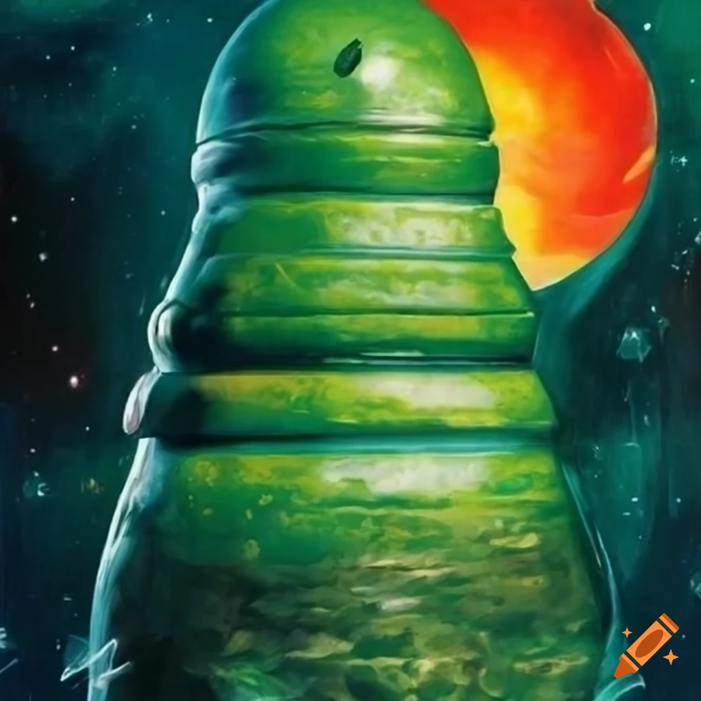70s sci fi green pod art