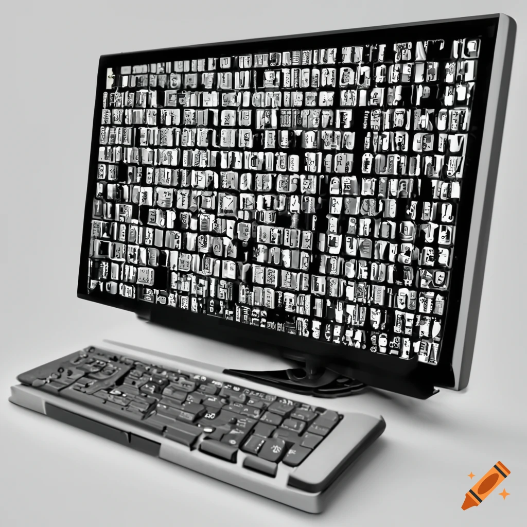 Computer with numbers 01 or binary numbers on Craiyon