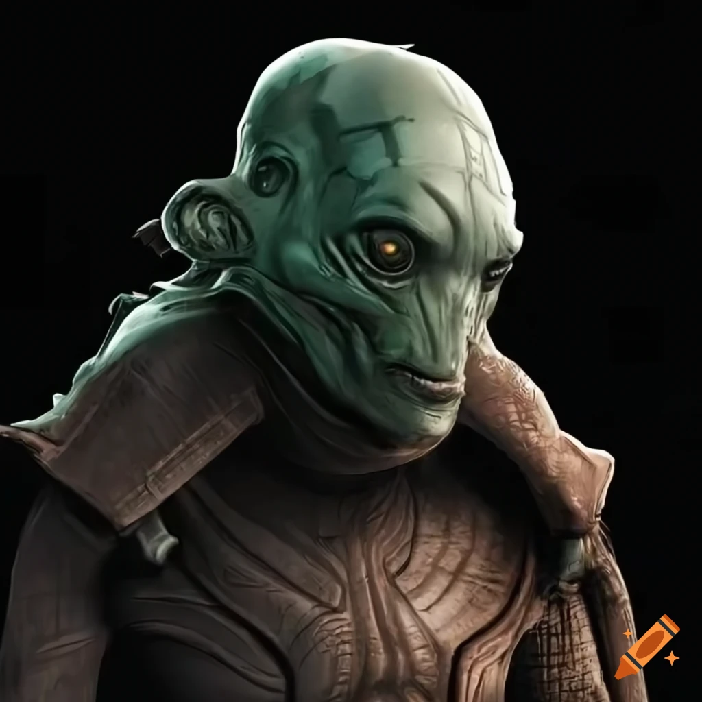 A crew of futuristic amphibian alien scoundrels. star wars style