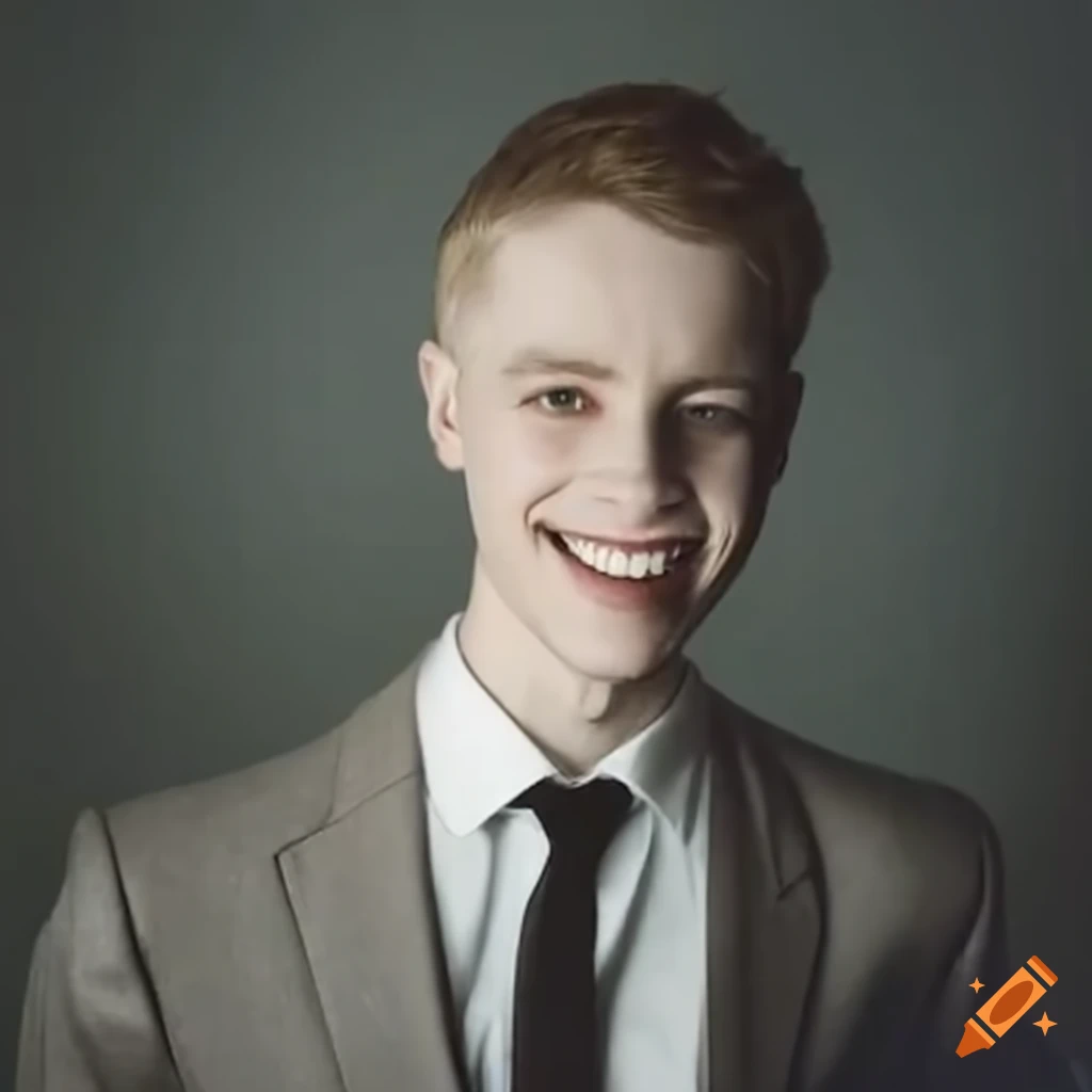 Random white guy named john smiling in a suit age 26 on Craiyon