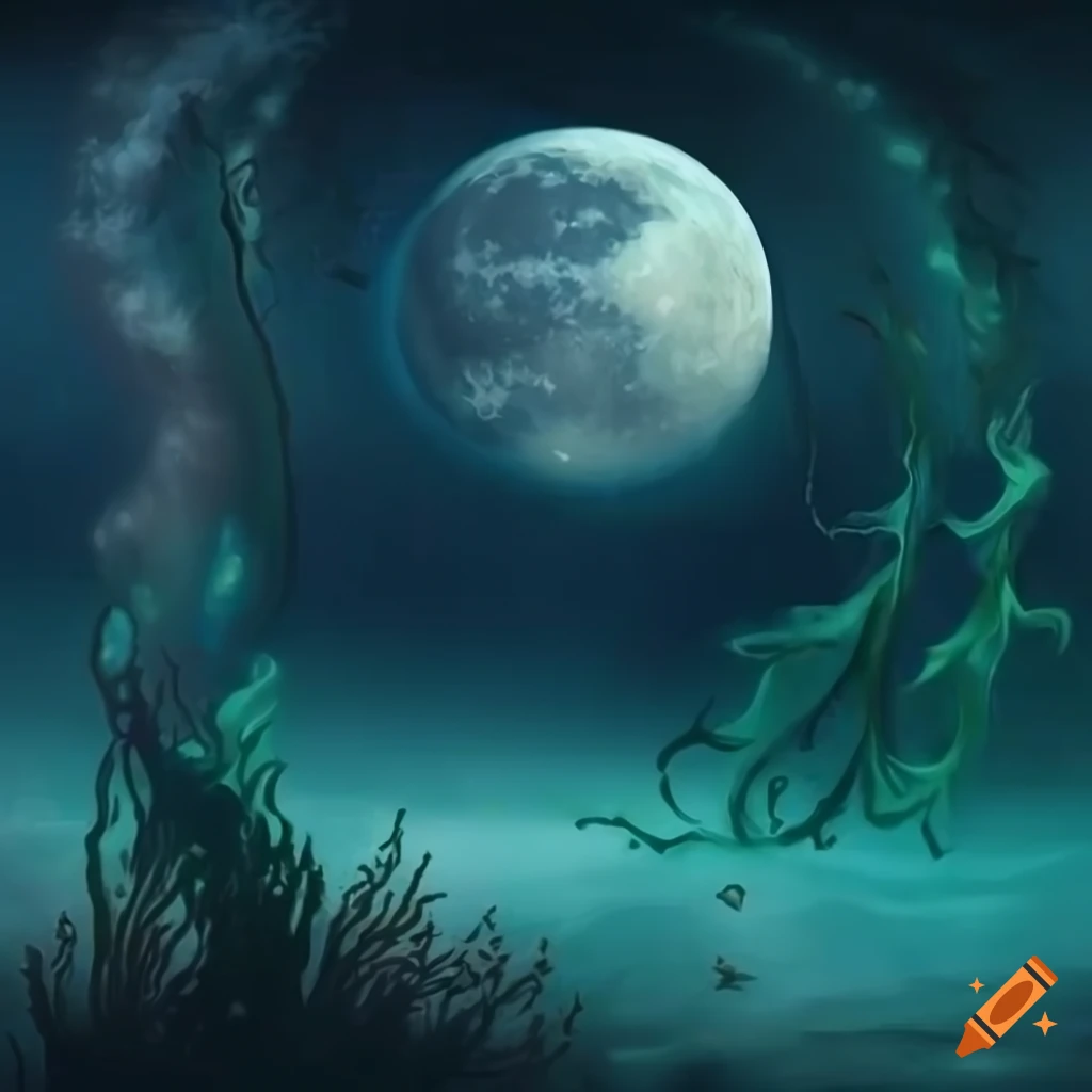 Moonlight Underwater With Flashlight