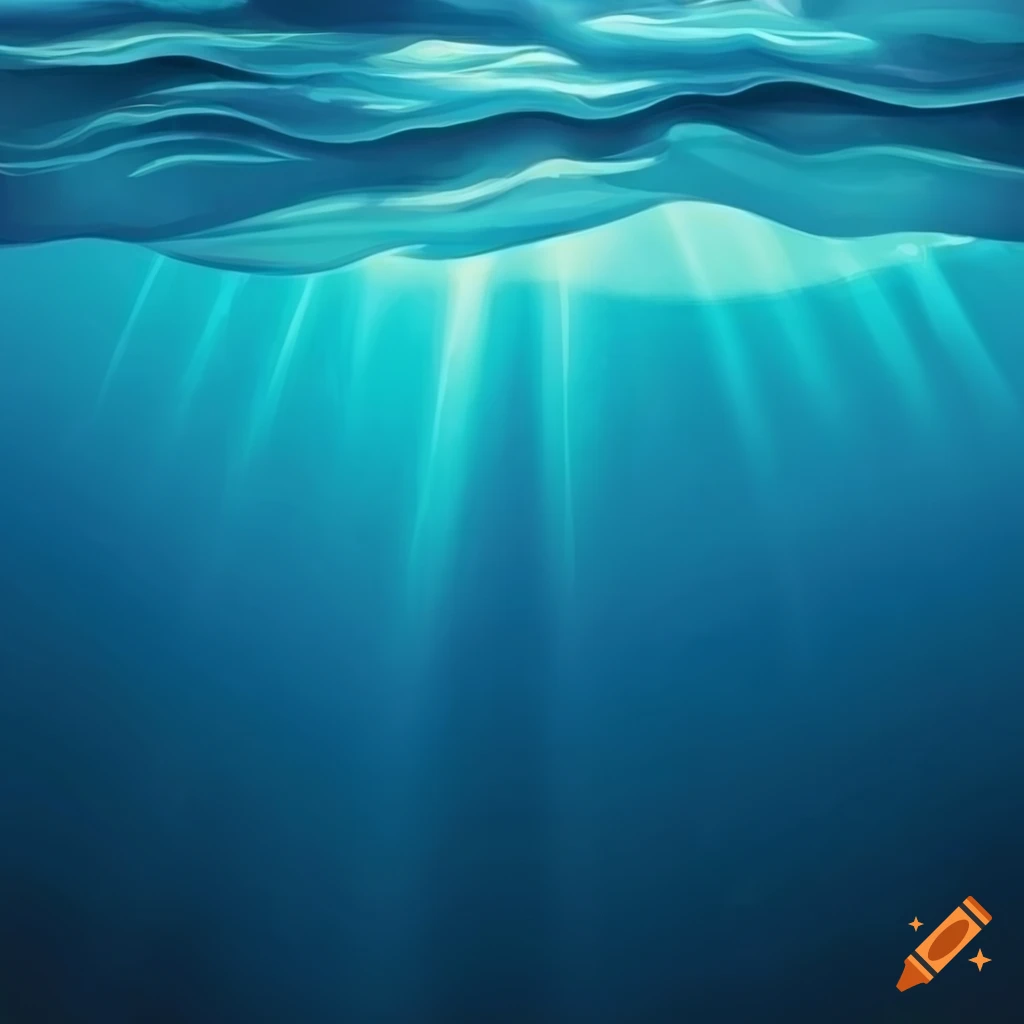 Sea blue illustration on Craiyon