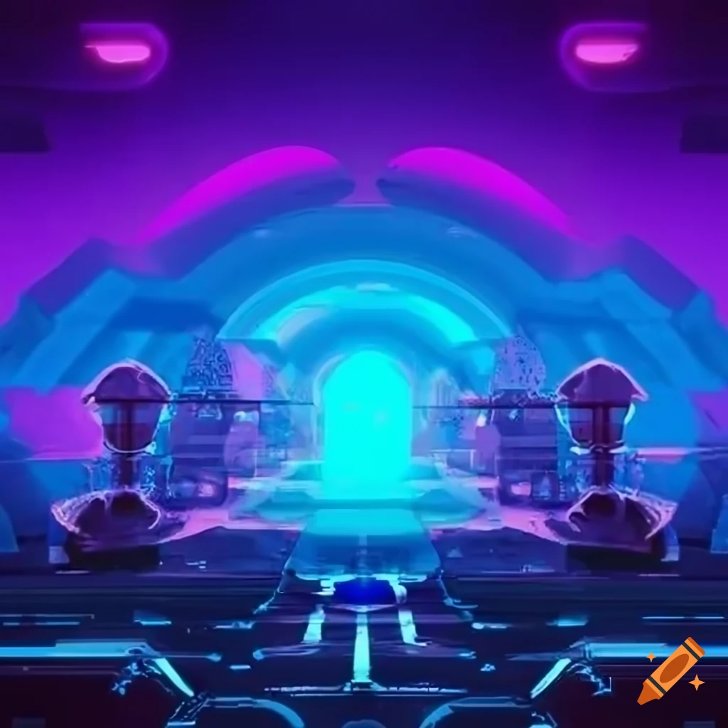 Make futuristic retro gaming style stream background blue color on Craiyon