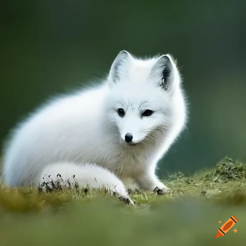Cute fluffy artic fox