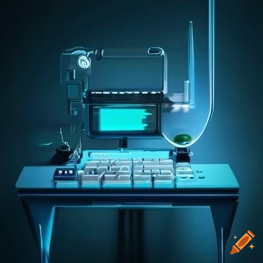 A lab with a futuristic keyboard on Craiyon