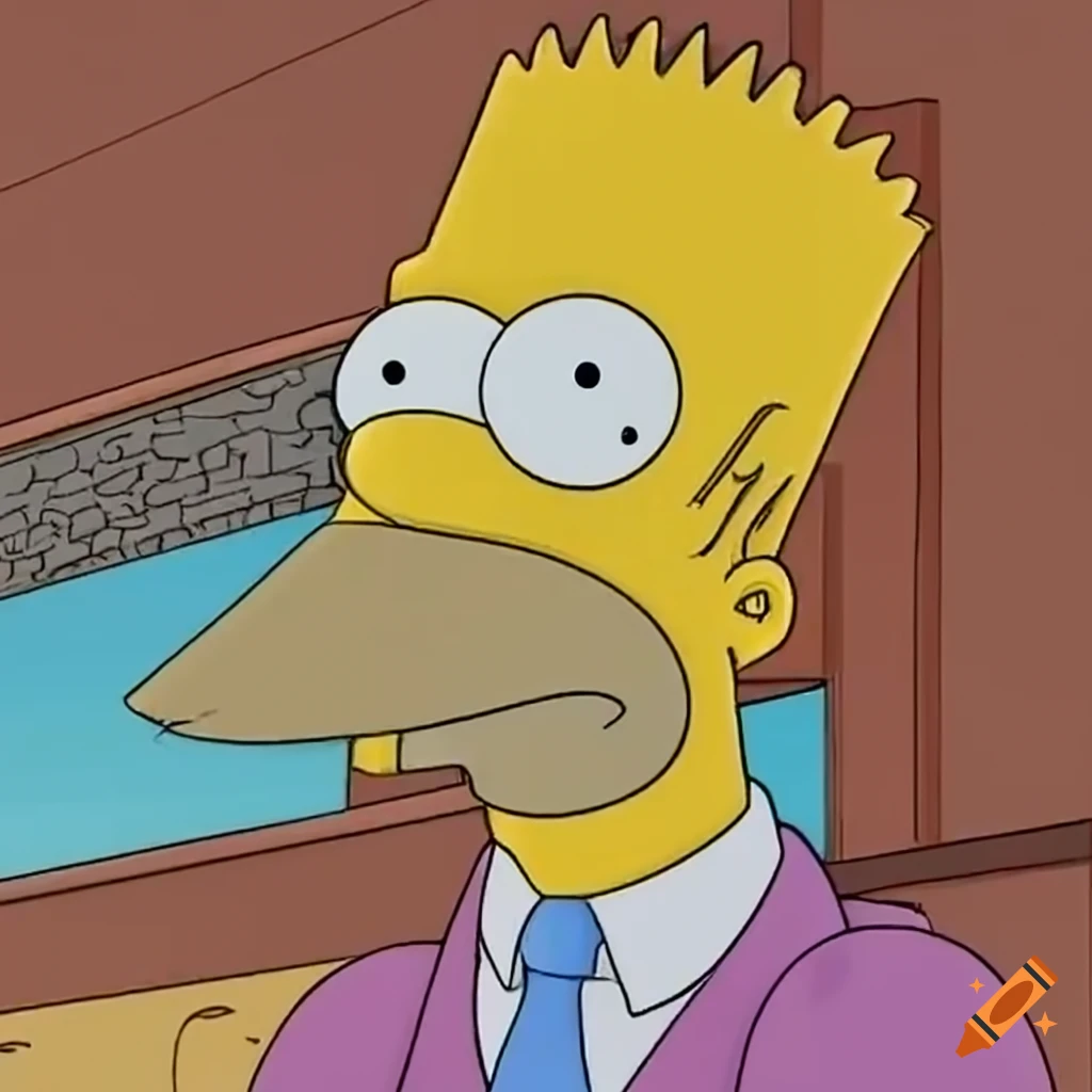 Characters from The Simpsons in a lively cartoon scene on Craiyon