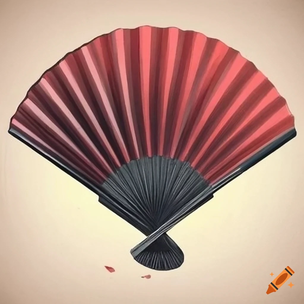 Japanese style painting of a hand fan