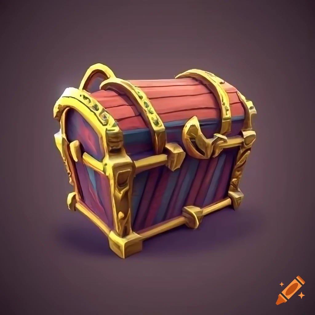 Stylized fantasy chest on Craiyon