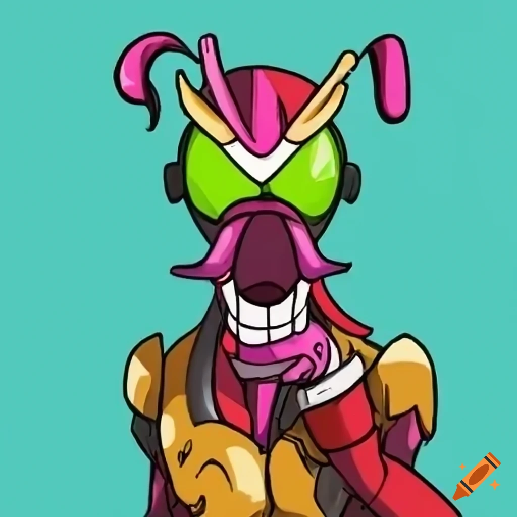 Goofy in the style of kamen rider on Craiyon