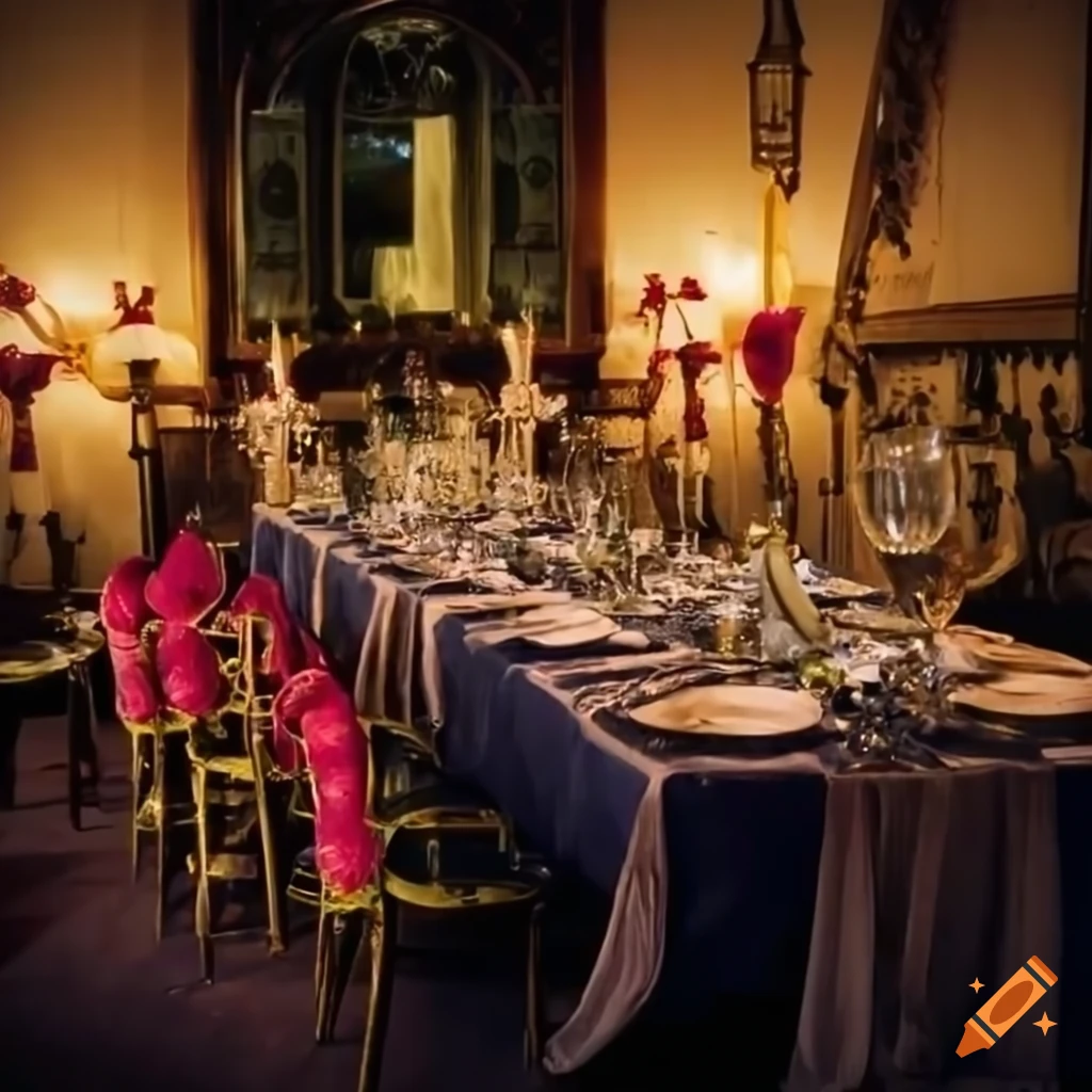 Dim light castle dinner on Craiyon