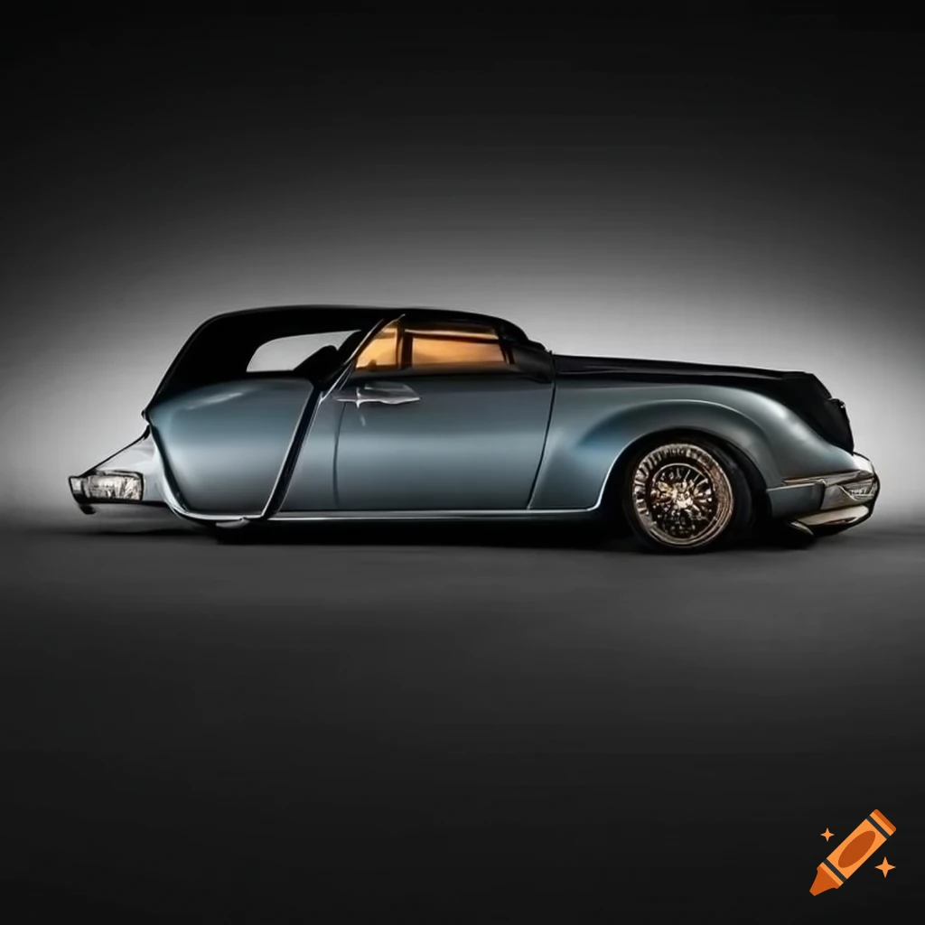 A car custom-designed with stonehenge-inspired elements