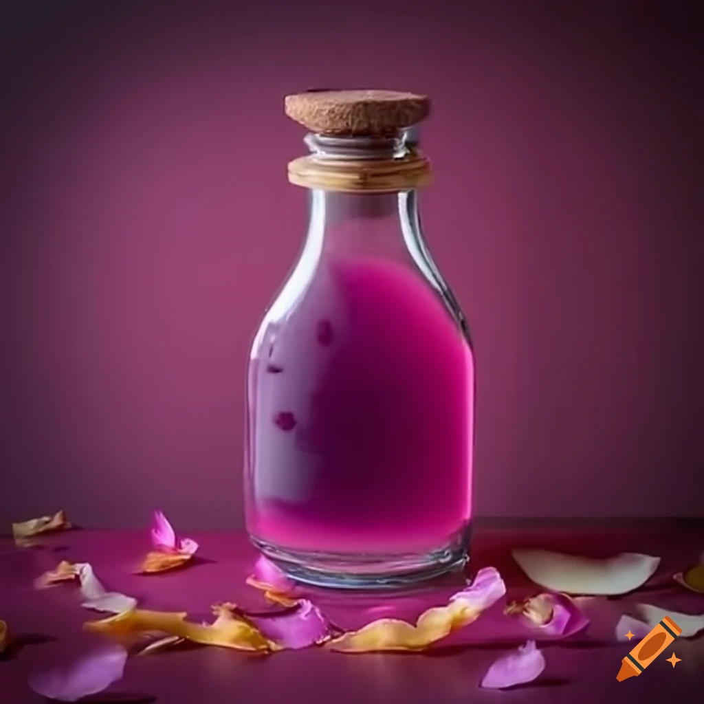 Potion made with flowers petals and juice