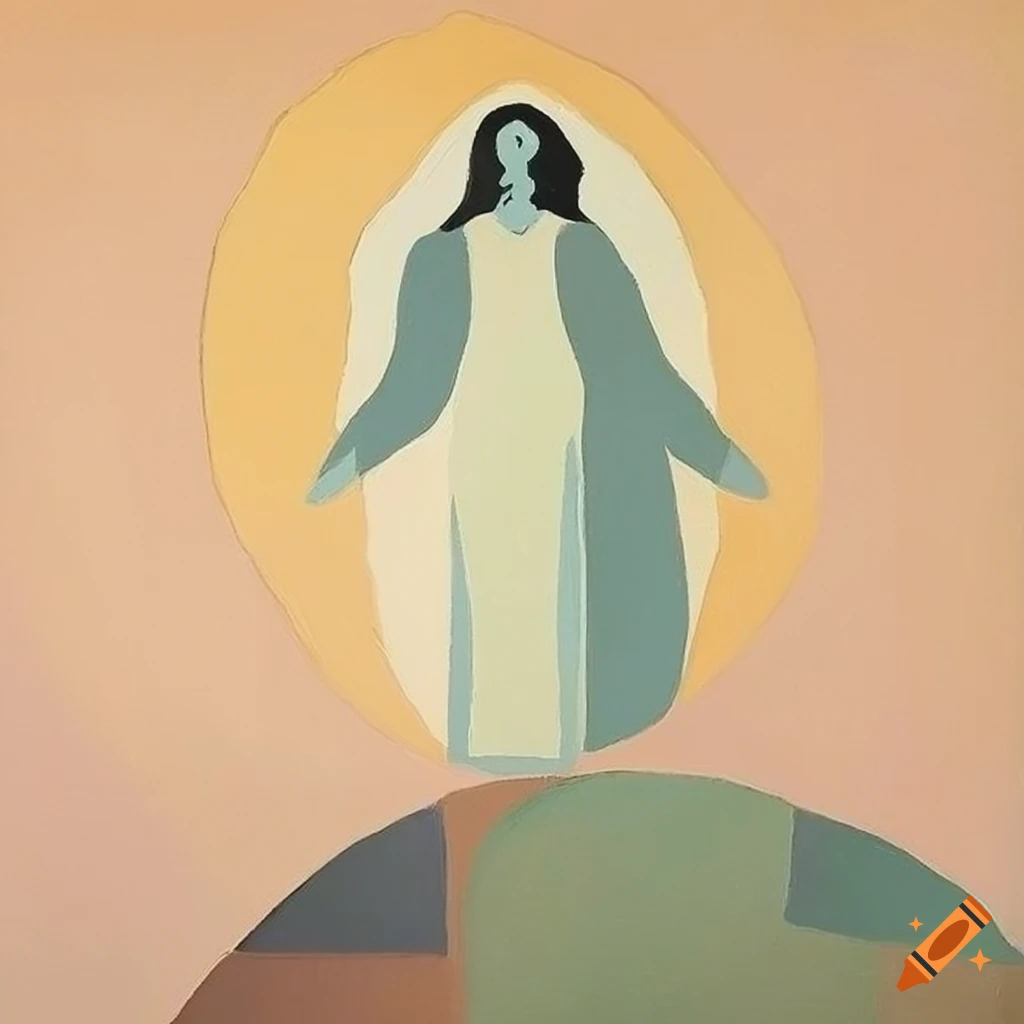 The resurrection, empty tomb, sunshine, beige earth pastel colors ...