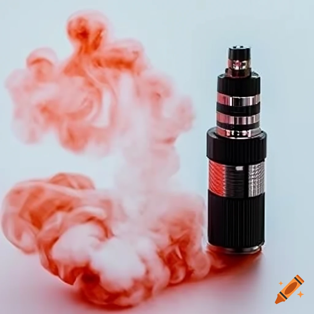 Generate an image of a table with many vaping devices. use white ...