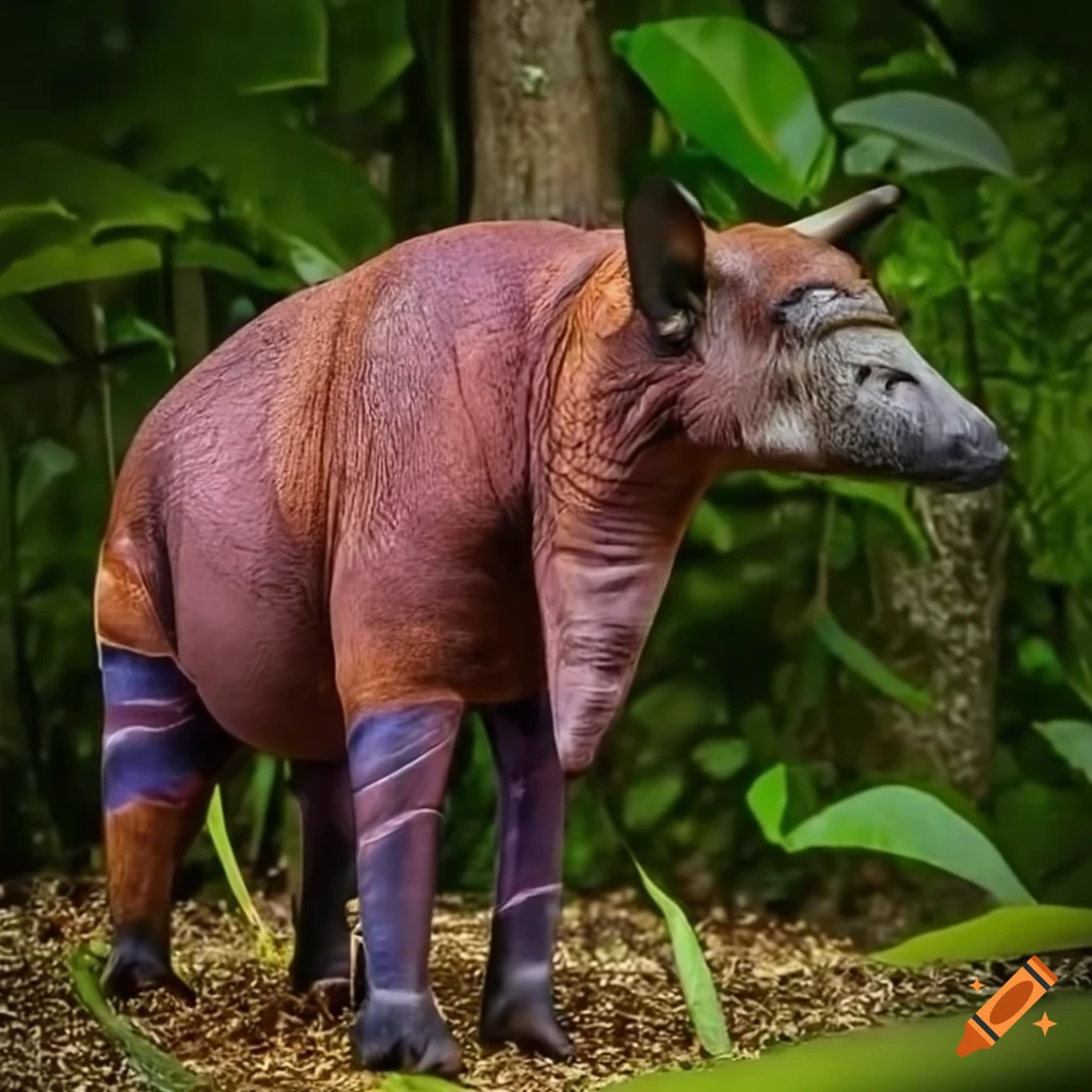 A whimsical hybrid rainforest creature inspired by both wild boars and ...