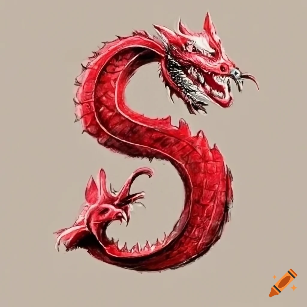 The letter s but where the letter S is a red welsh dragon shaped like ...
