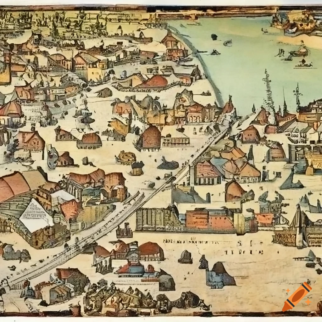 Moebius atlas map of medieval town pieter bruegel
