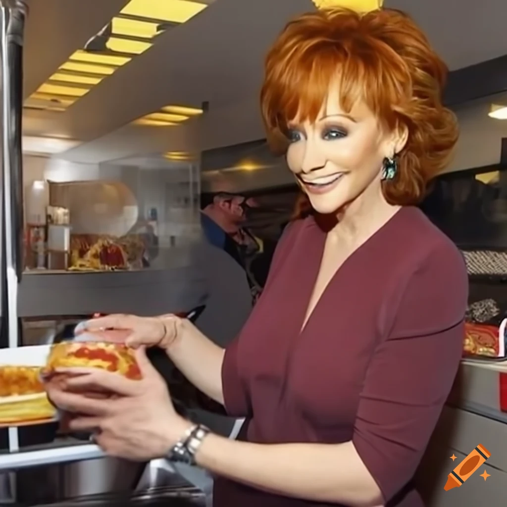 Reba mcentire working at a mcdonald’s on Craiyon