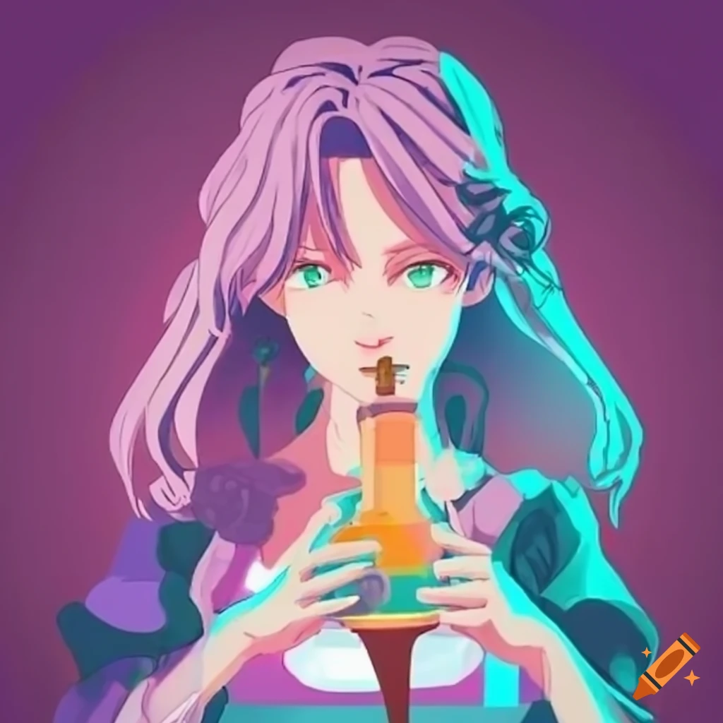 A female alchemist in a chemistry lab on Craiyon