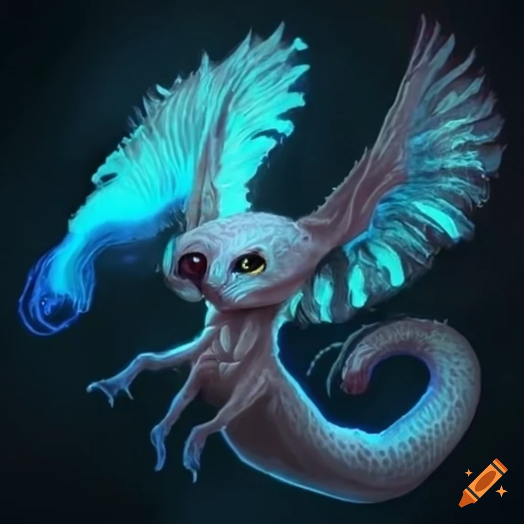 Bioluminescent, telepathic, whisker-winged feline aliens on Craiyon