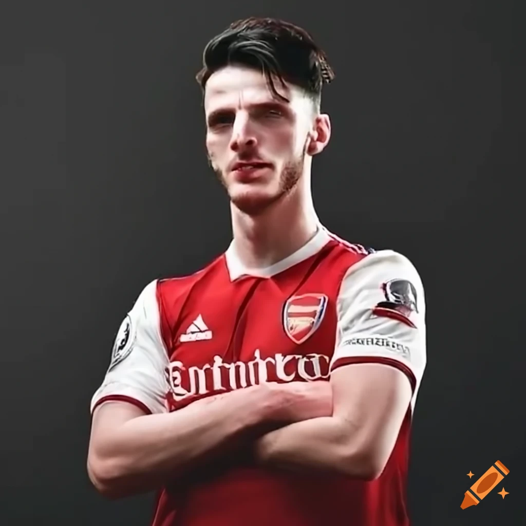 Declan rice in an arsenal shirt on Craiyon
