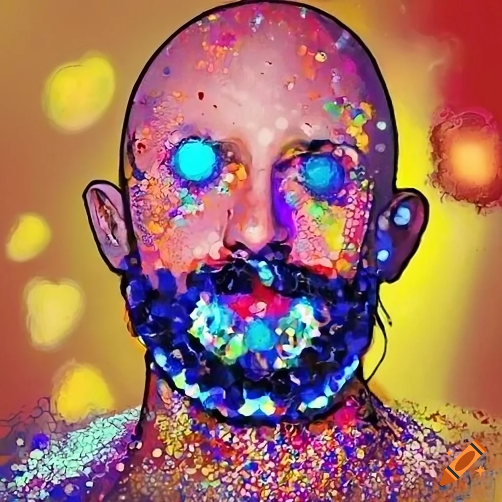 Bald Brazilian man, straight, with beautiful beard and bling, masculine ...