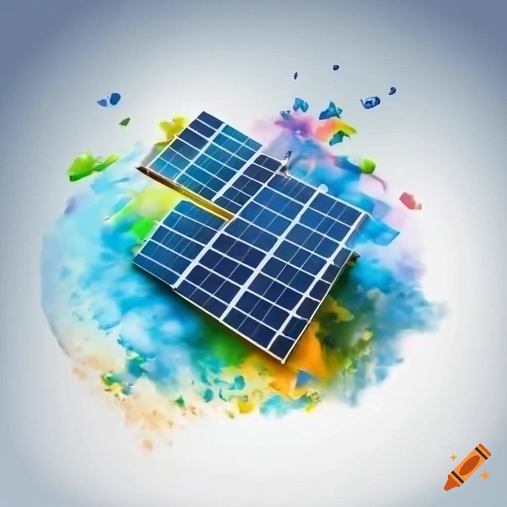 Solar renewable energy with white background on Craiyon