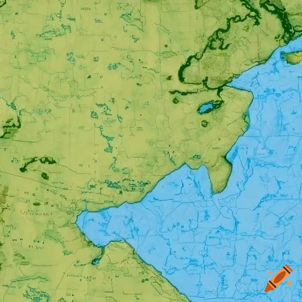 Imaginary top down simple map of a country