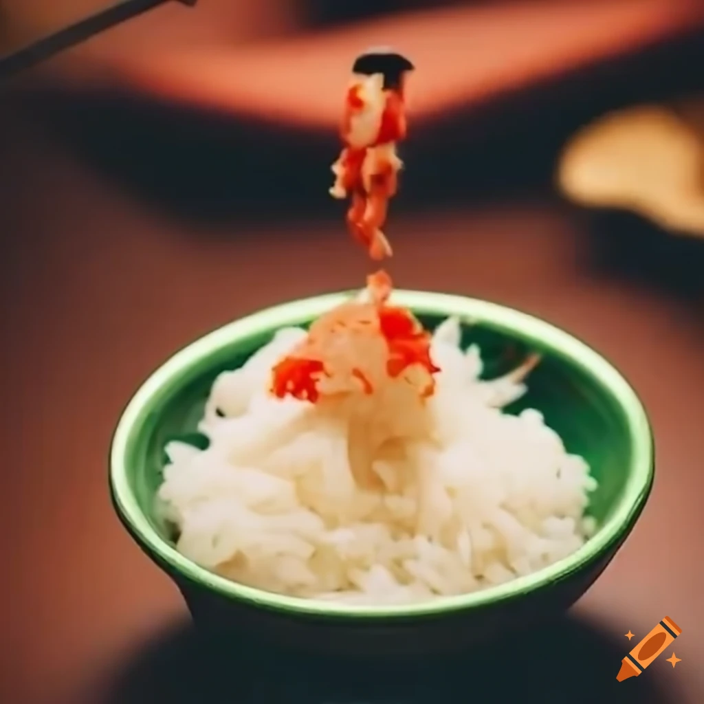 Tanjiro kamado eating rice