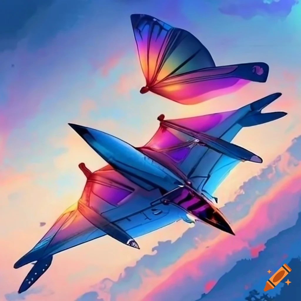 Jet airplane butterfly on Craiyon