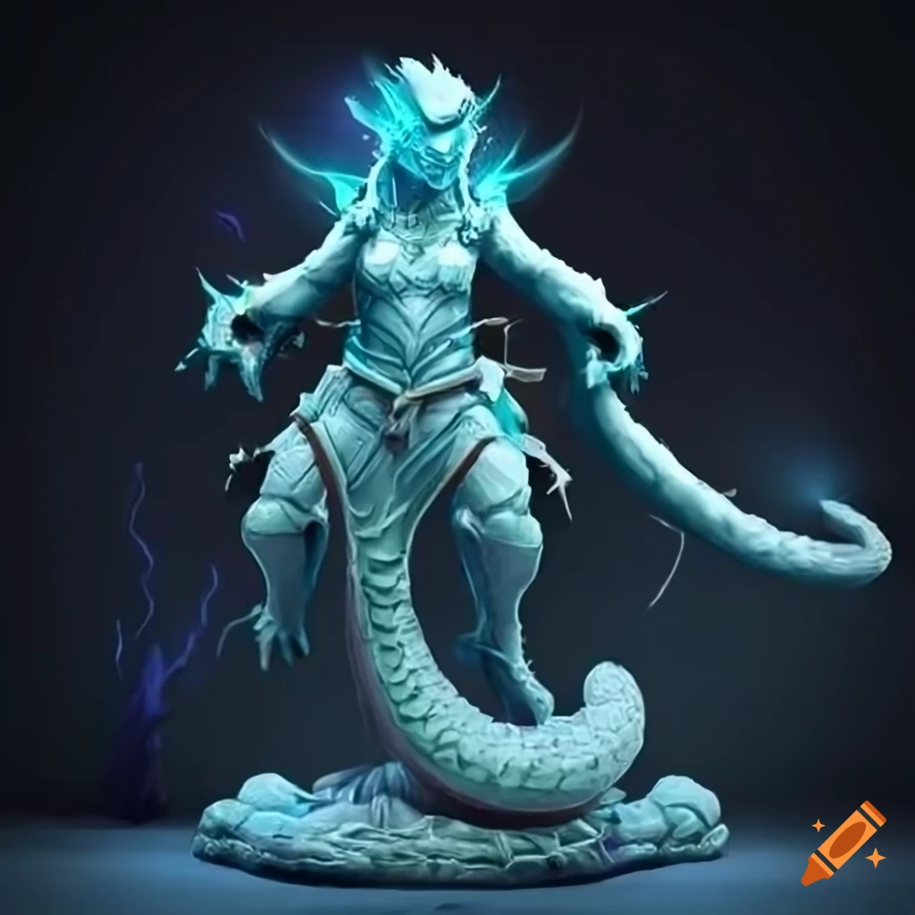 Female lizardfolk lightning cleric on Craiyon