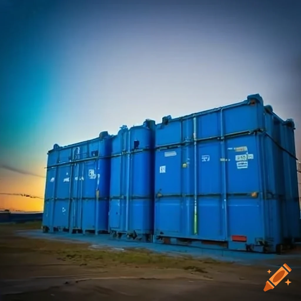 Gas storage containers being constructed at an industrial facility