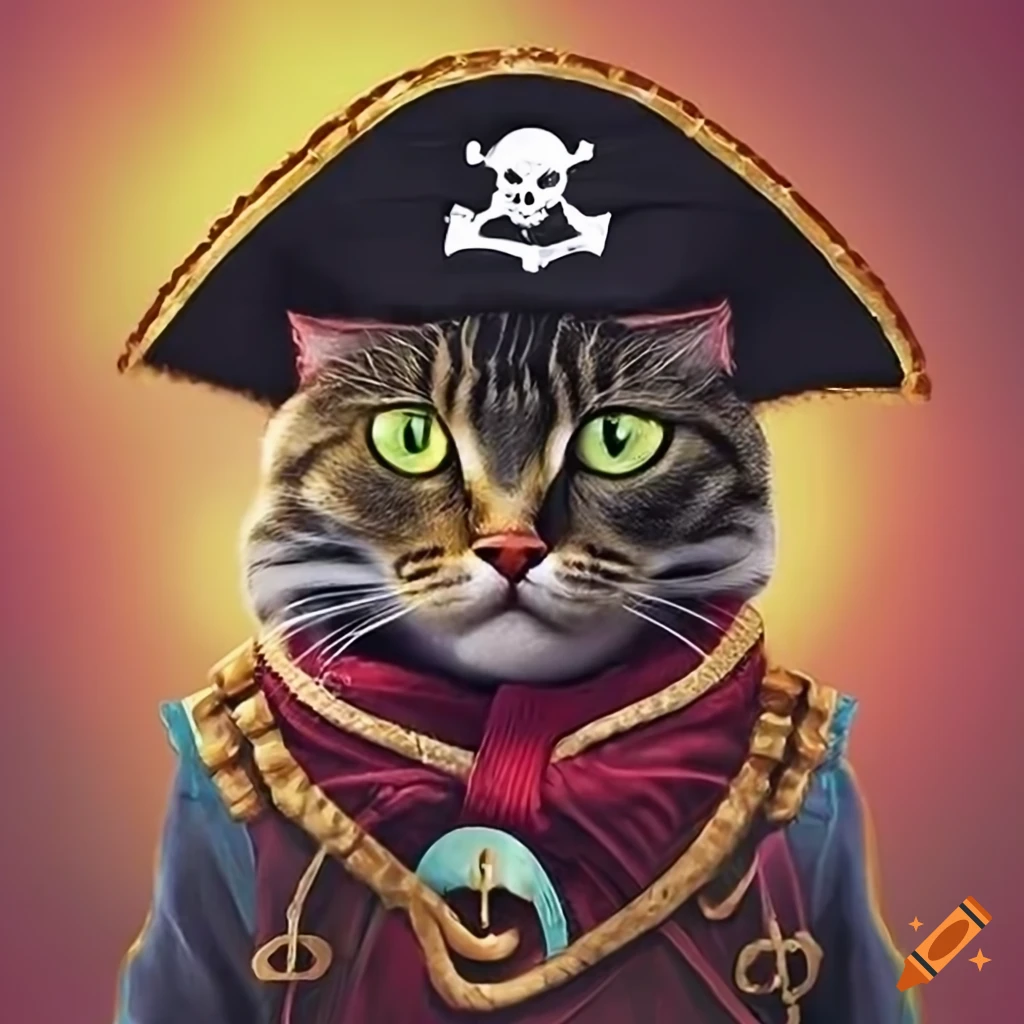 Pirate cat on Craiyon