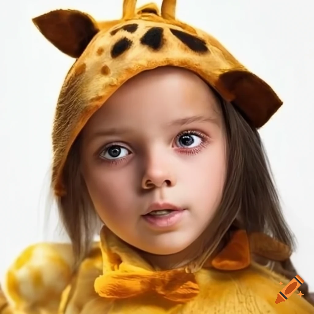 11 yrs old girl dressed as giraffe