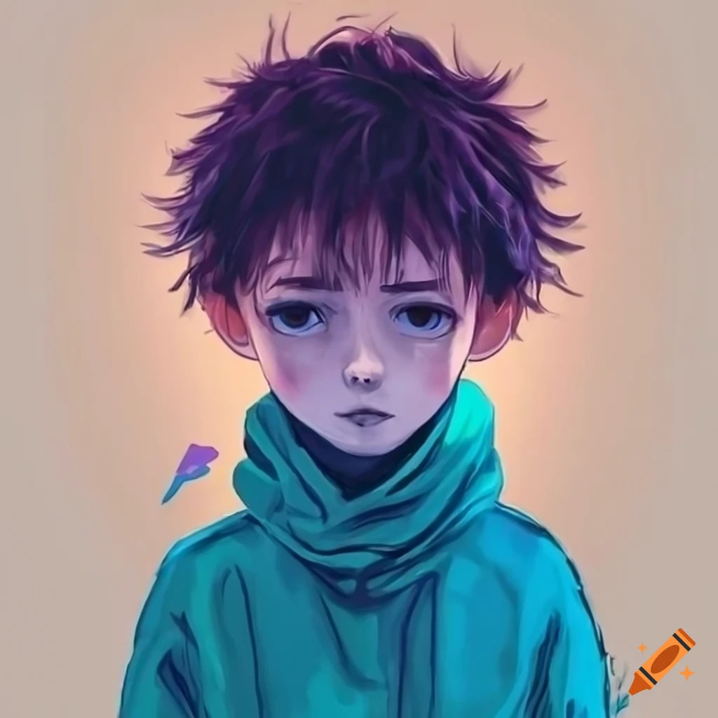Sad boy walking