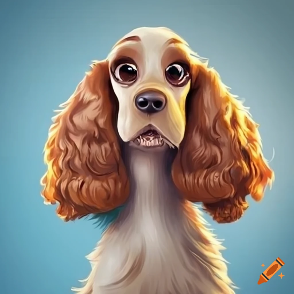 Pixar english cocker spaniel character design on Craiyon