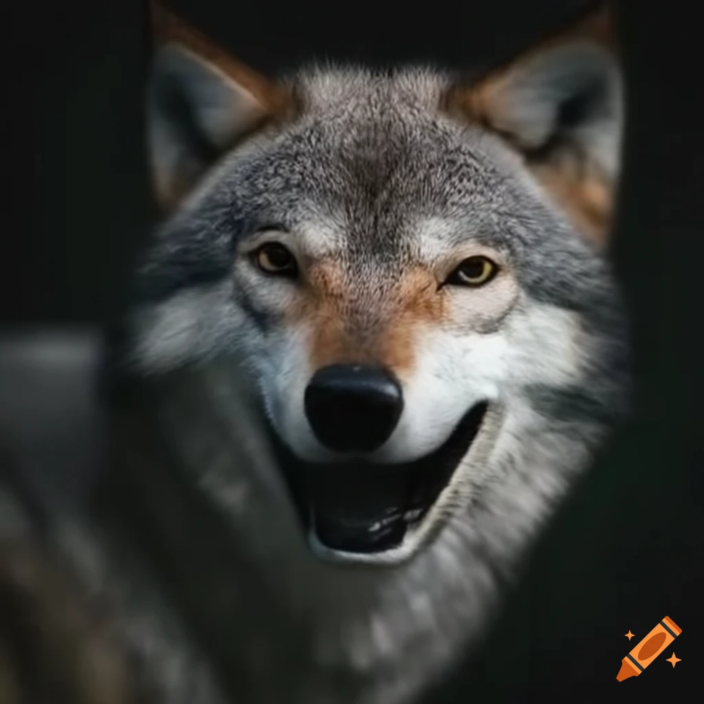 A humorous meme about inner conflicting emotions with two wolf images